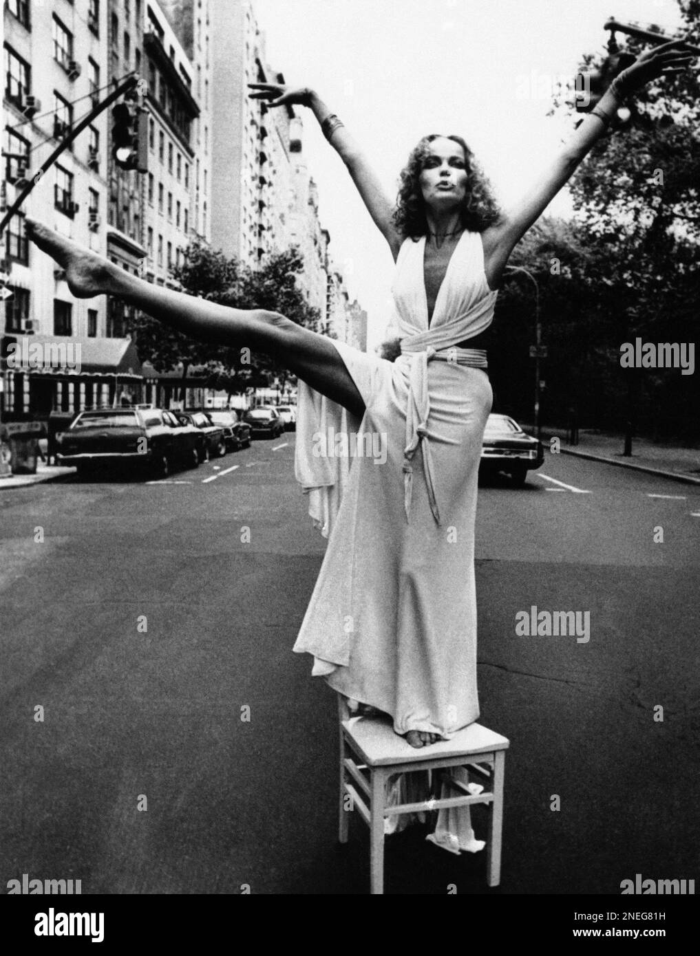 Fashion model Verushka in 1975. Original caption information missing ...