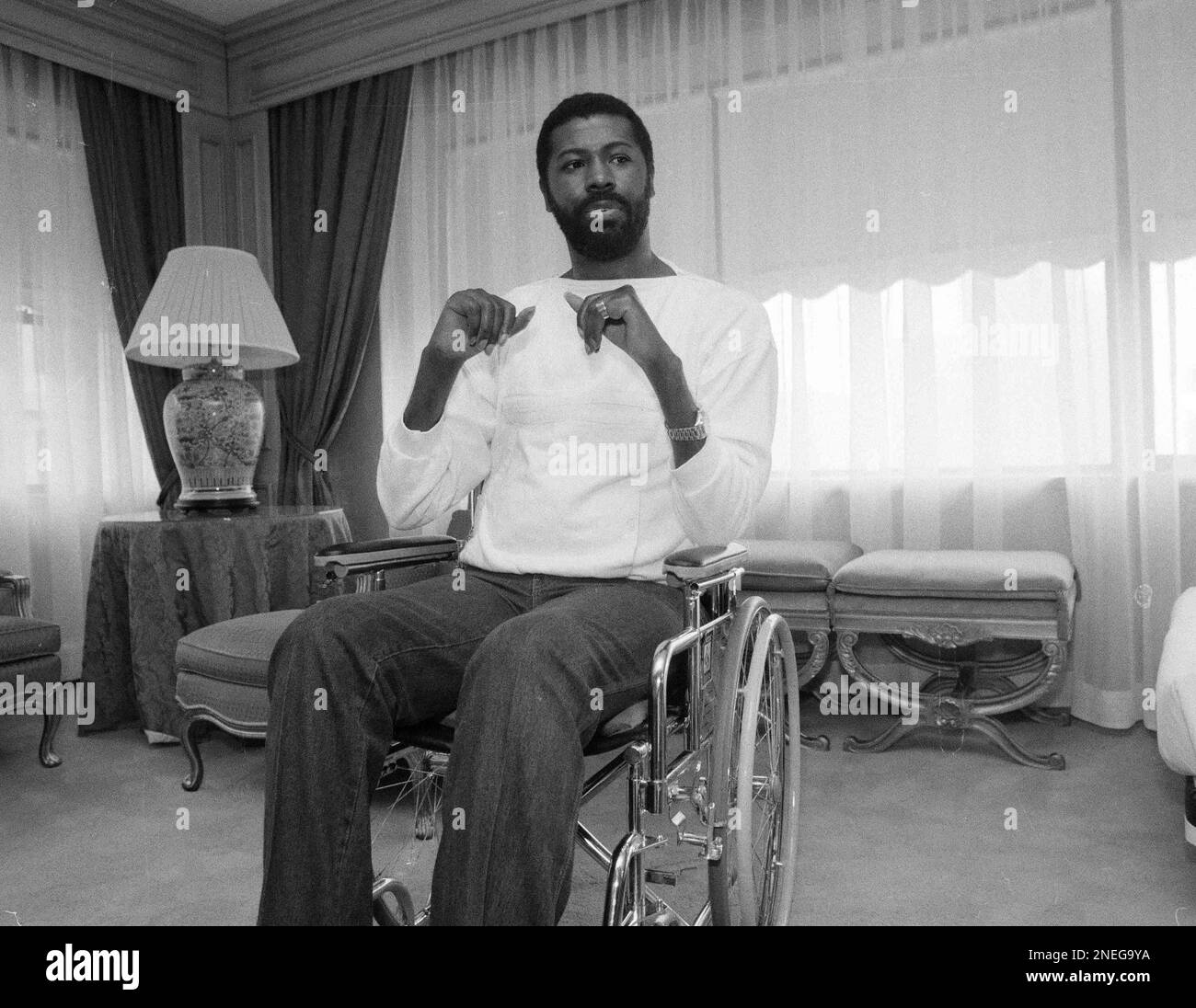Singer Teddy Pendergrass is shown at the Helmsley Hotel in New York ...