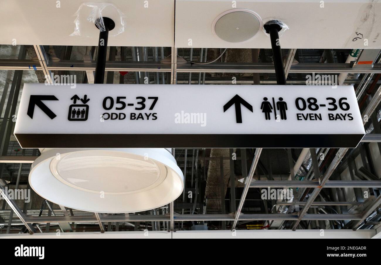 Signage begins to appear on the bus deck as construction continues on ...