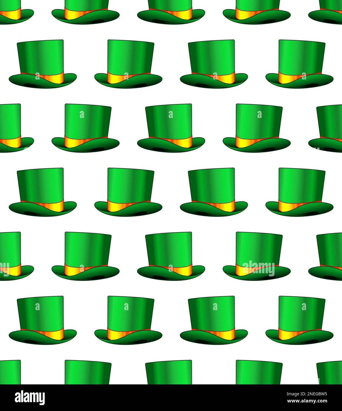 Seamless pattern of a leprechaun green hats. Symbol of St. Patrick's ...