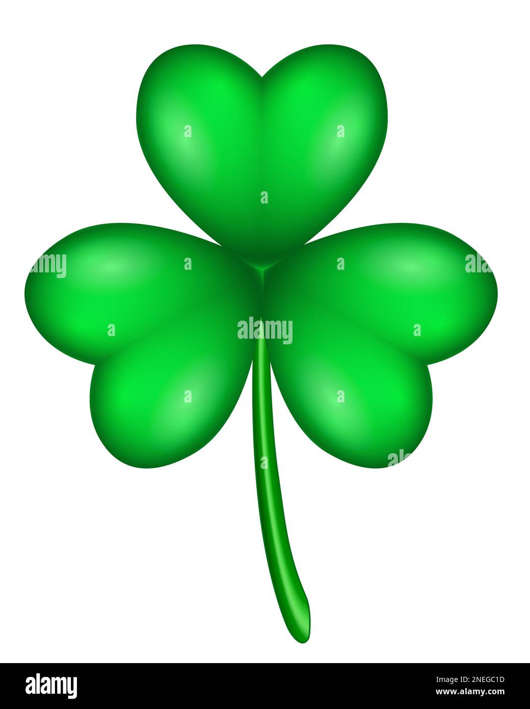 Green clover shamrock illustration. Symbol of St. Patrick's Day in ...
