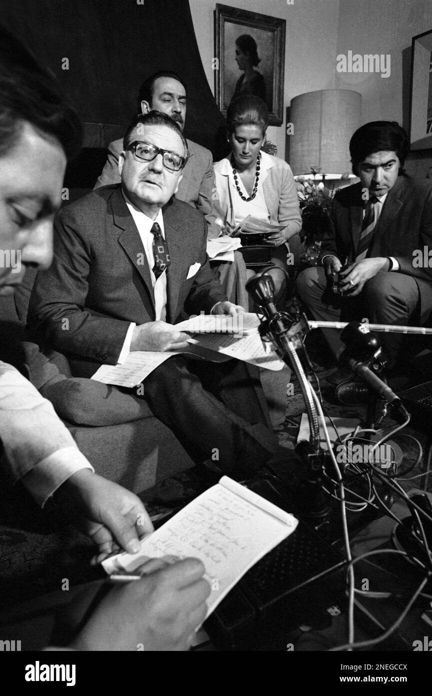 President-elect of Chile Salvador Allende on Oct. 30, 1970 in Santiago ...