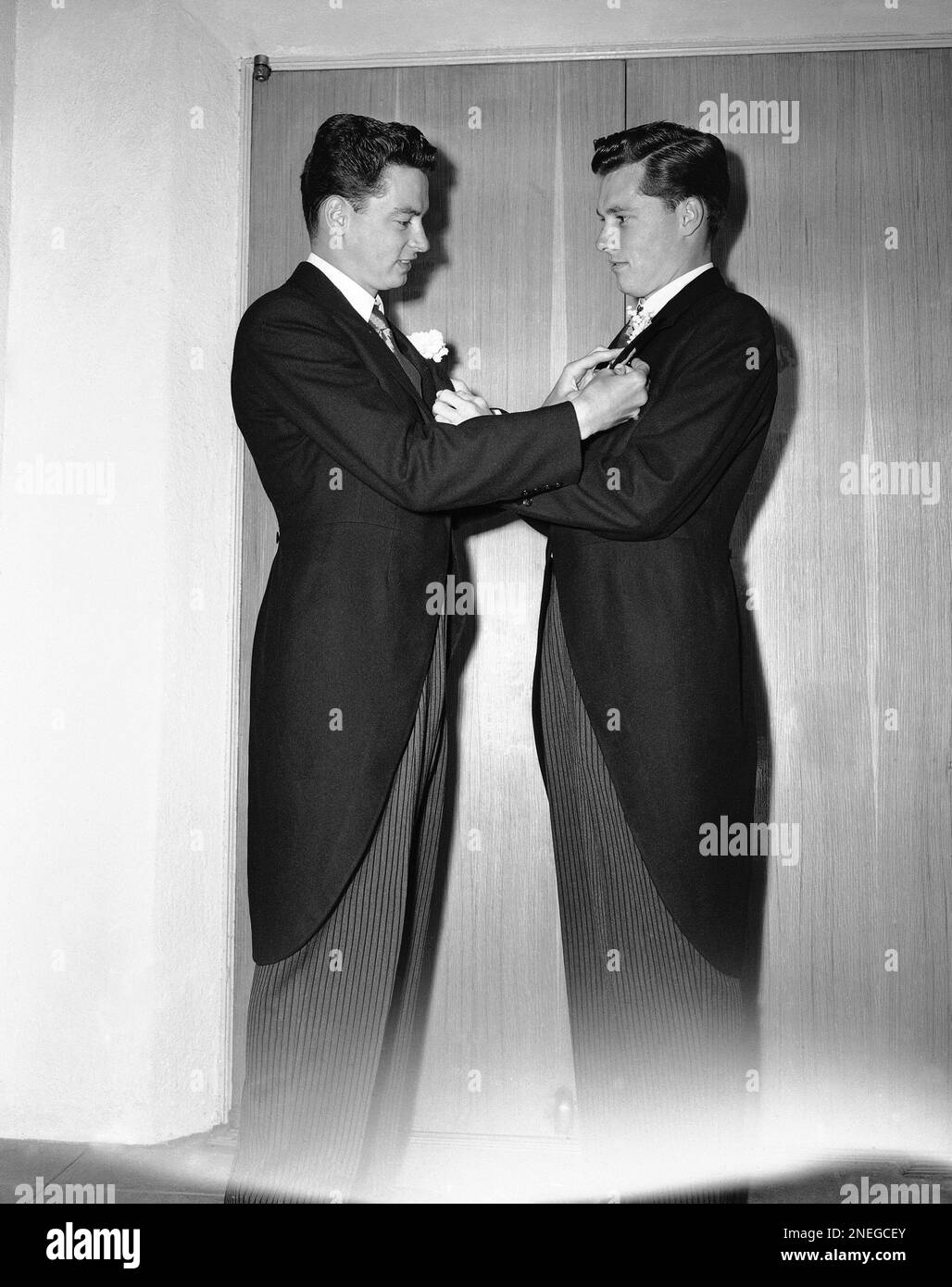 William Barron Hilton (left), the best man, and Conrad (Nick) Hilton ...