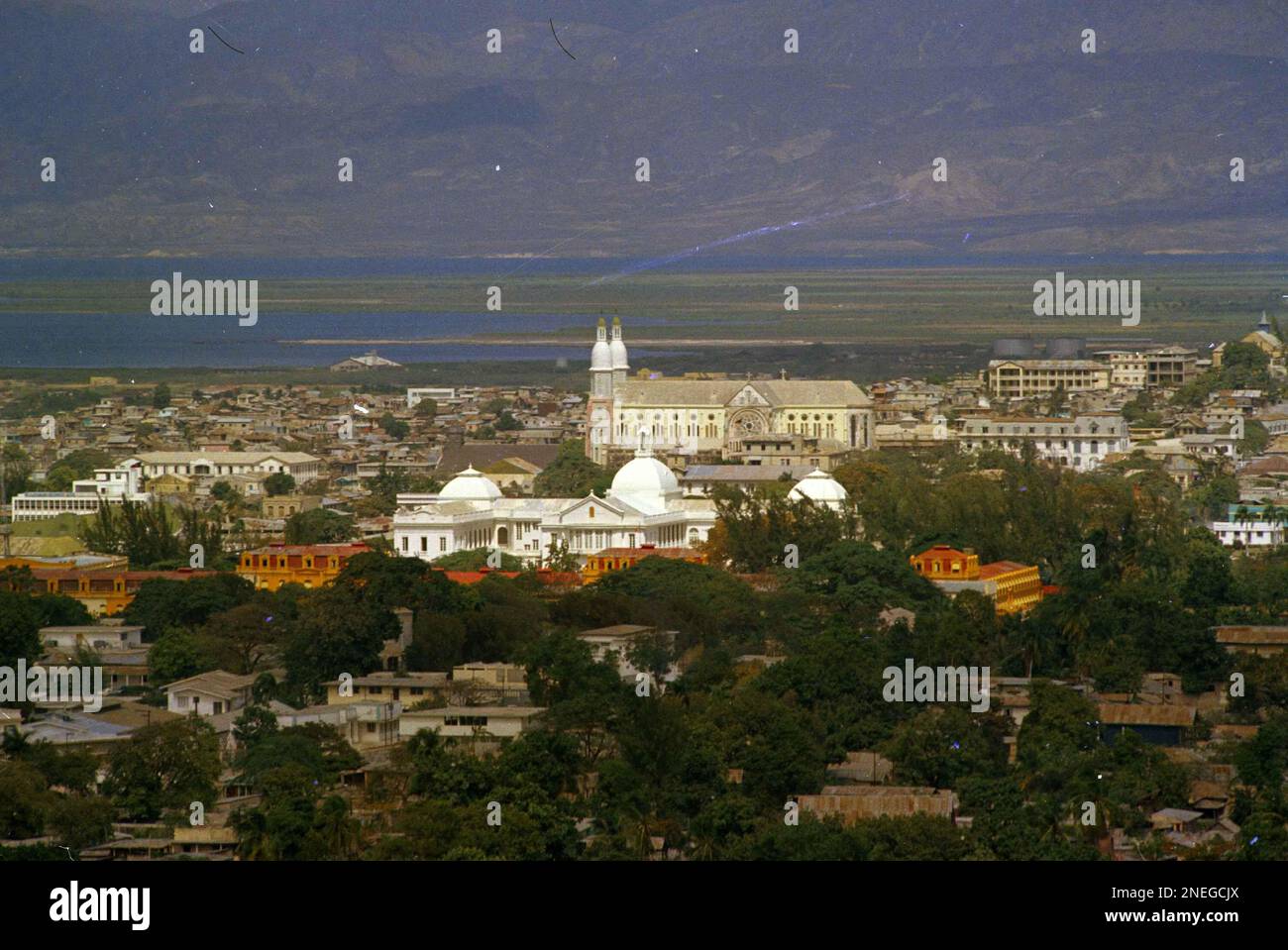 This is the skyline of Haiti's capital, Port-au-Prince, shown in 1971 ...