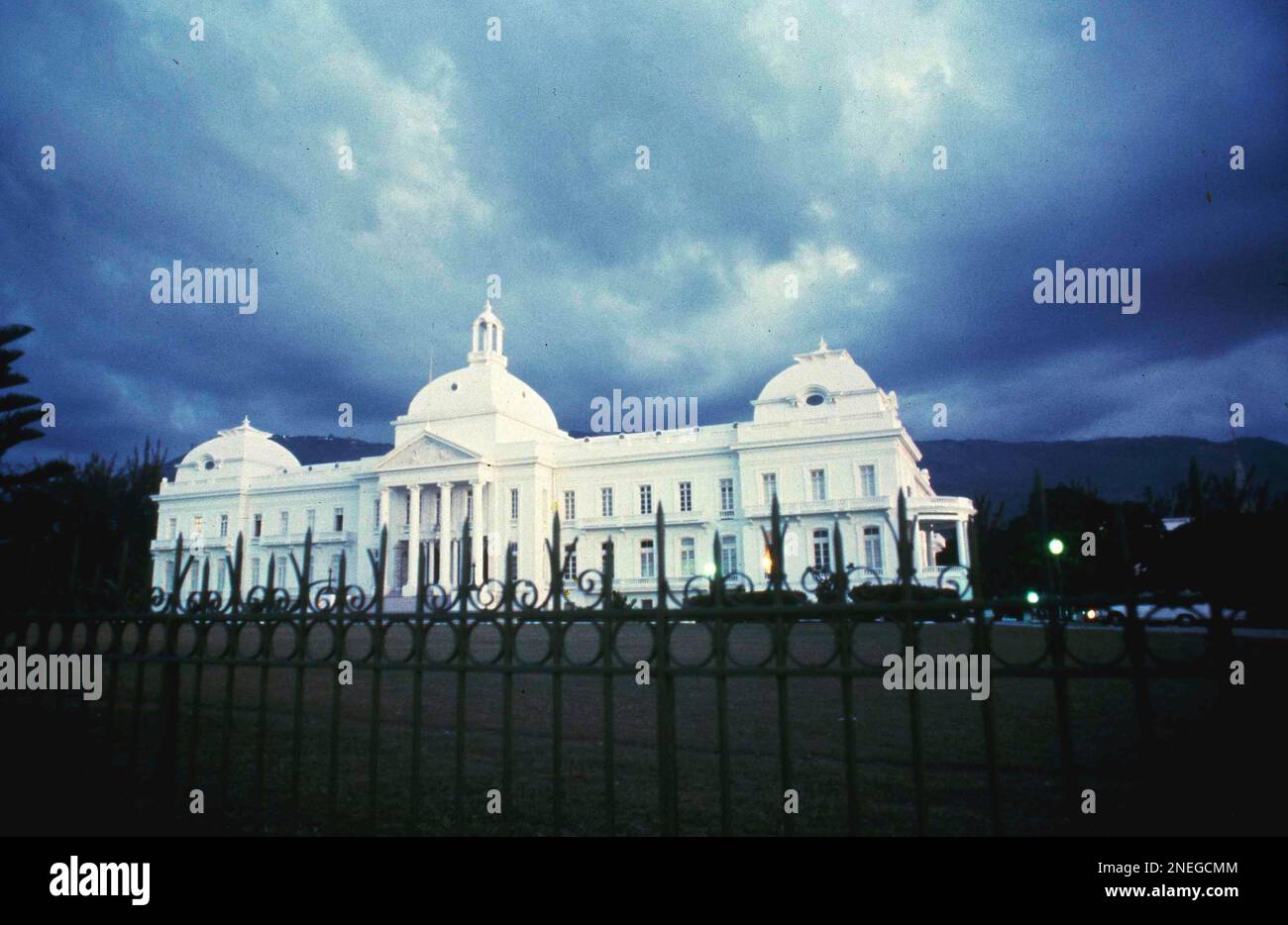 This is an exterior view of the Presidential Palace, residence of ...