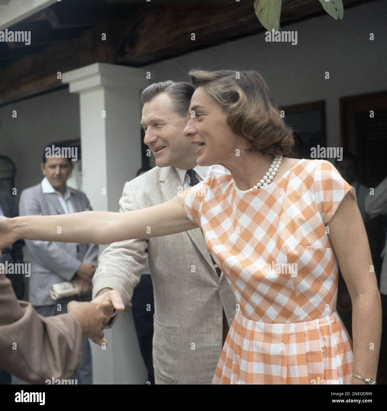 Nelson Rockefeller with wife ?Happy?, honeymooning at the farm Monte ...