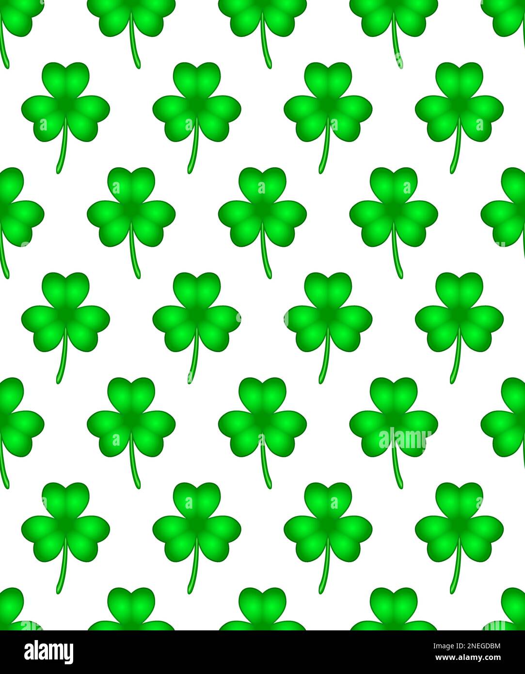 Green clover shamrock seamless pattern. Symbol of St. Patrick's Day in ...