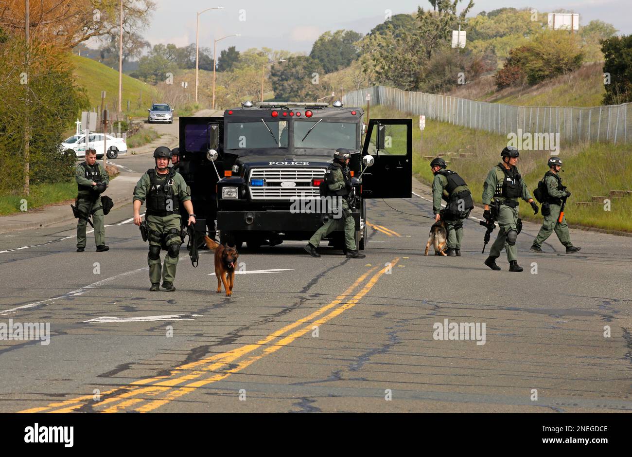 Novato Police officers joined the search for armed robbery suspects who ...