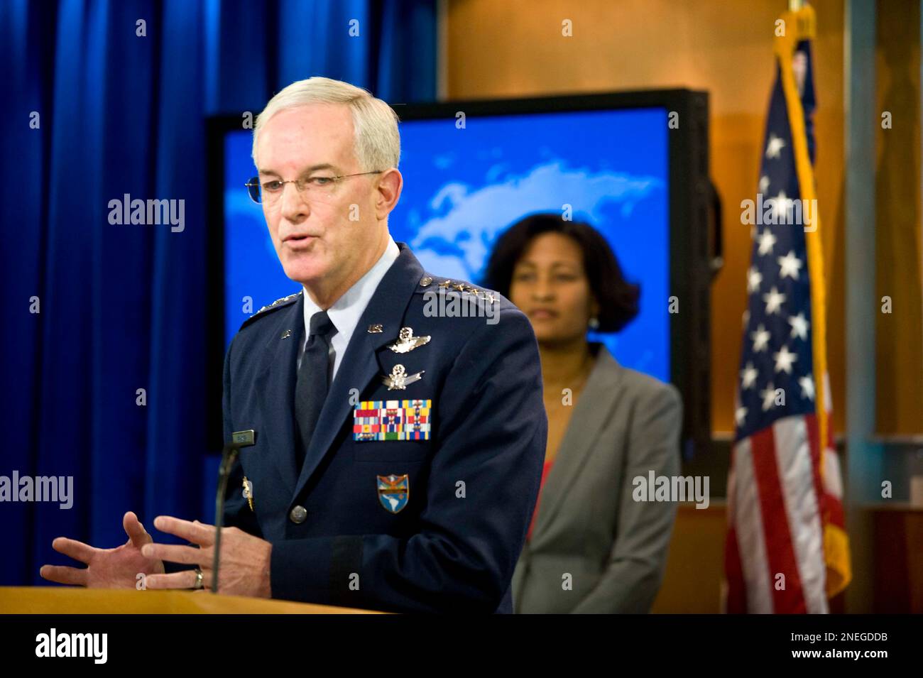 US SOUTHCOM Commander Gen. Douglas Fraser, left, accompanied by State ...