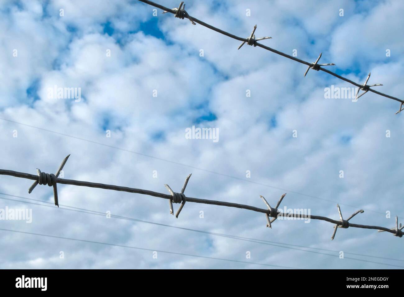 Security barbed wire wall moving hi-res stock photography and images ...