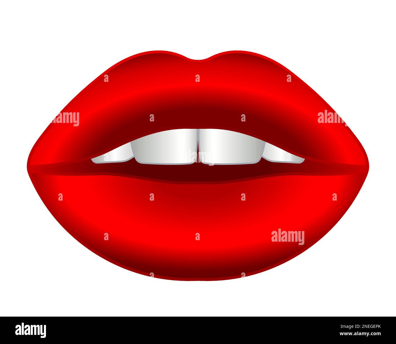 Open red lips illustration Cut Out Stock Images & Pictures - Alamy