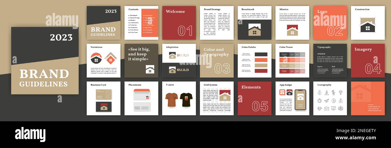 Brand Guidelines template. Corporate Guide line identity presentation ...
