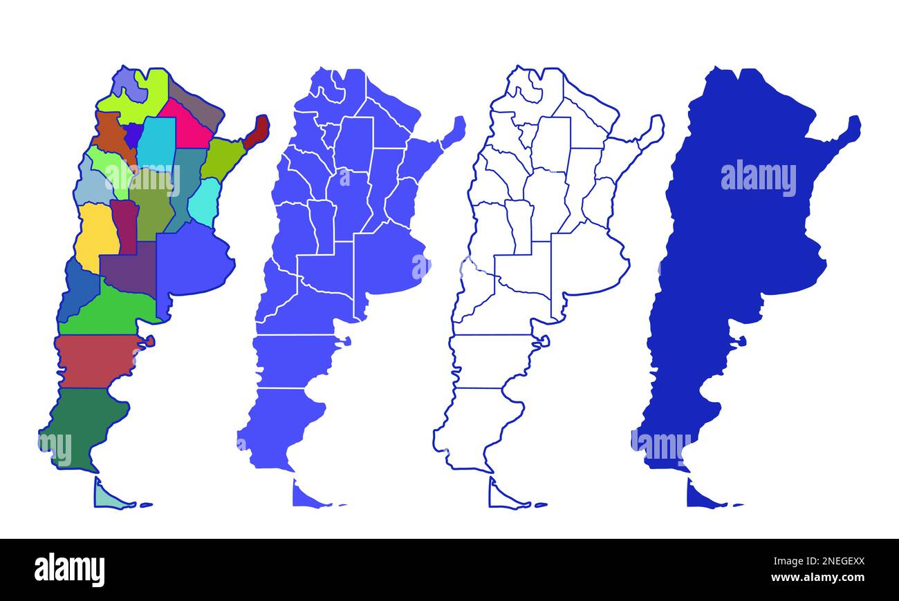 Map set of Argentina regions illustration. Source of map: https://maps ...