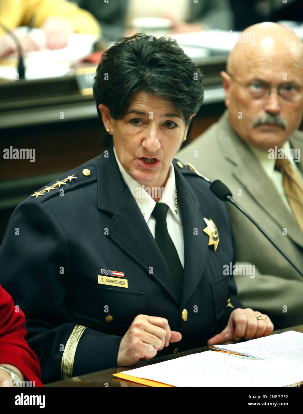 San Mateo Chief of Police Susan Manheimer testifies against Assemblyman ...
