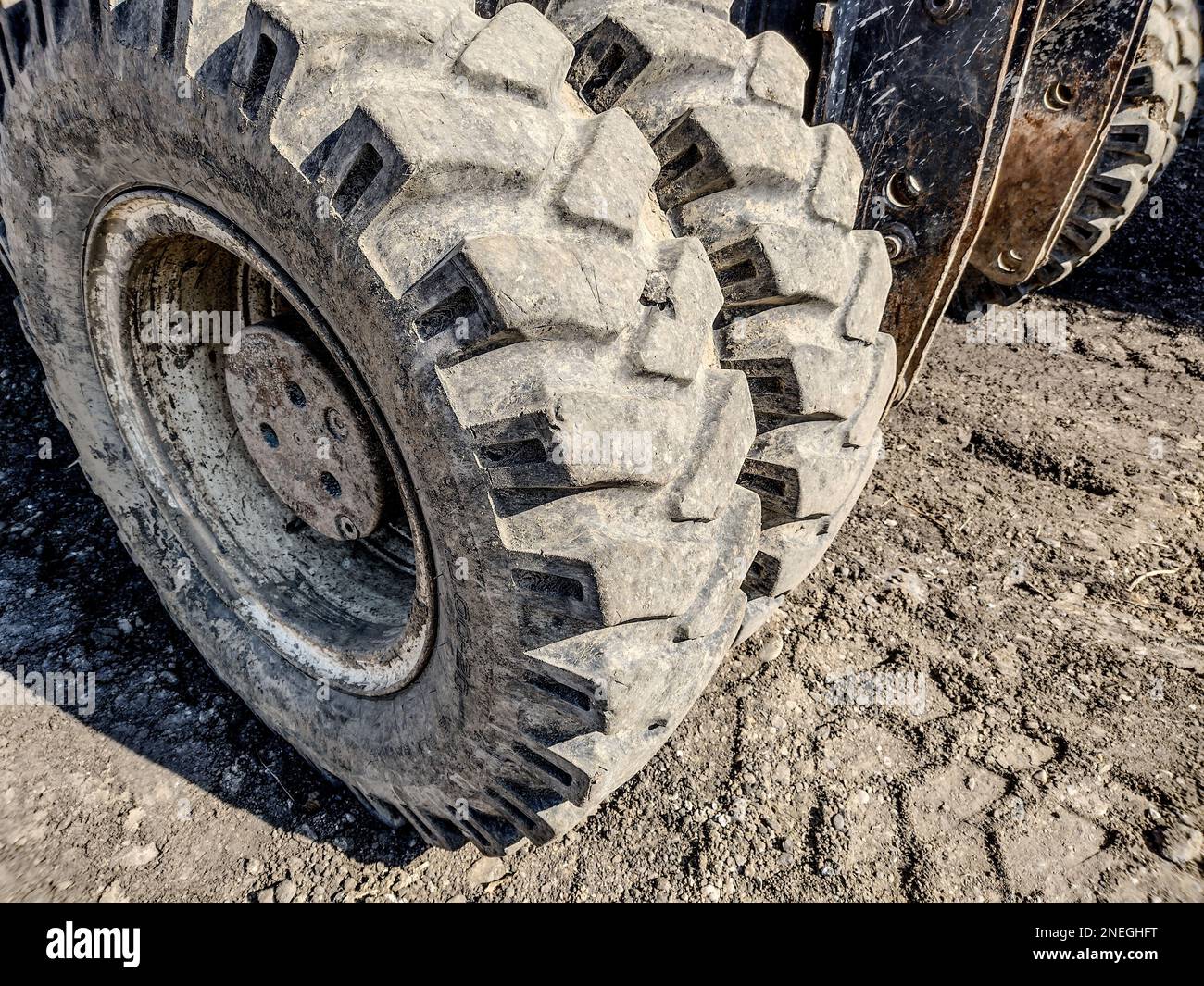 the wheels of an excavator Stock Photo - Alamy