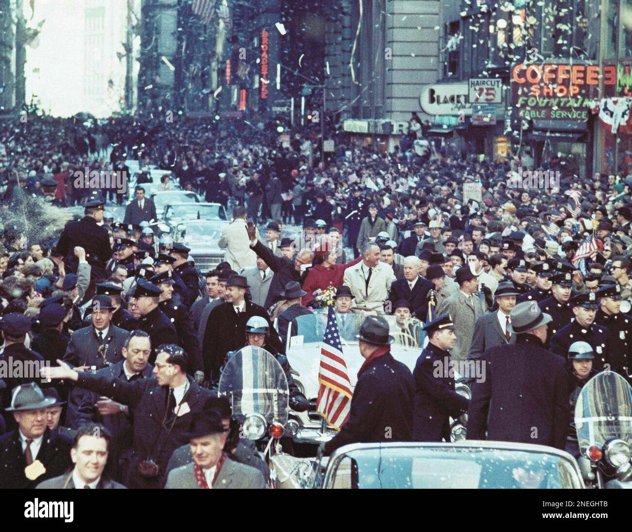 Astronaut John Glenn, Mrs. Jan Glenn and Vice President Lyndon Johnson ...