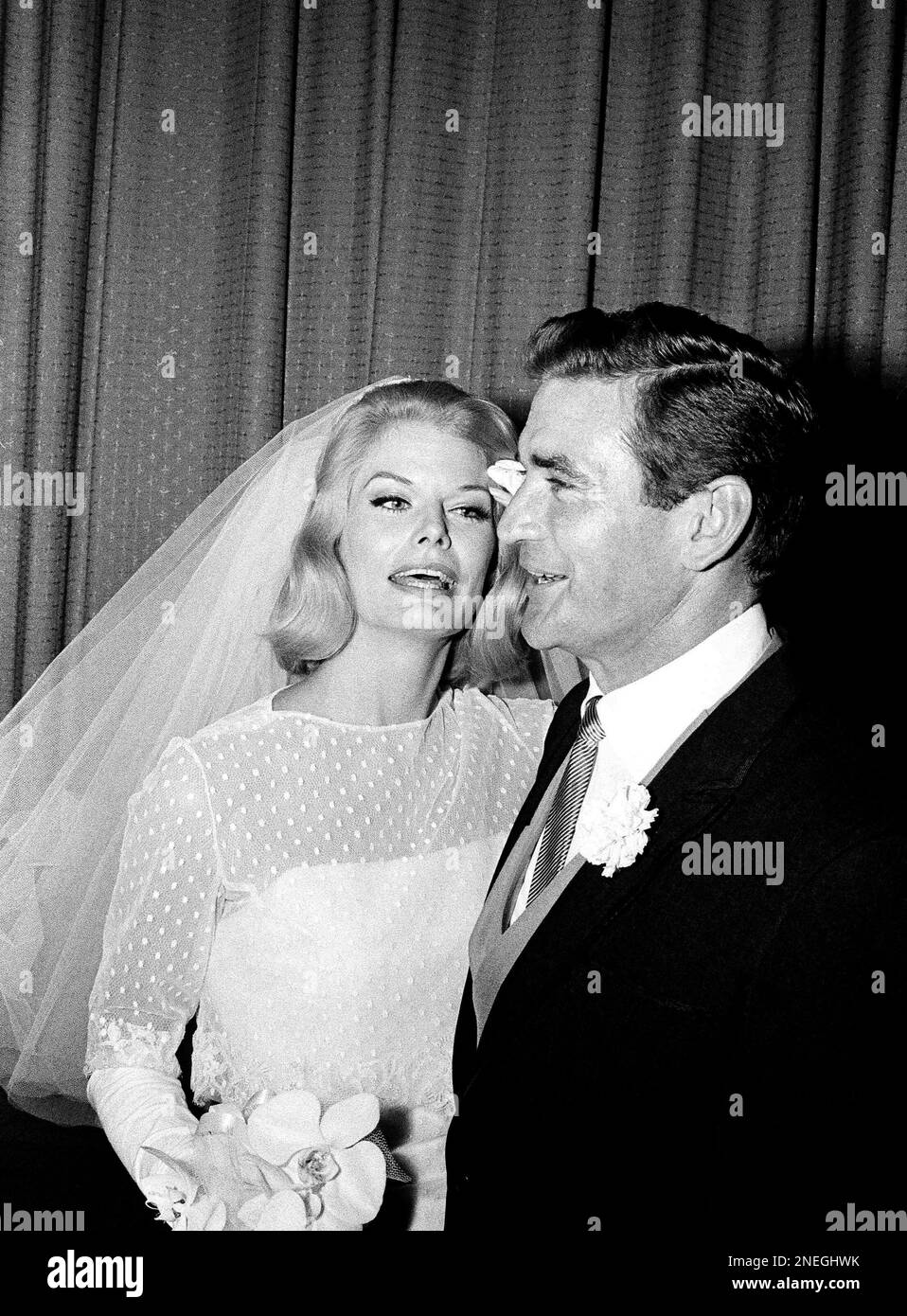 Actor Rod Taylor, 33, and his bride, New York model Mary Hilem, 25, are ...