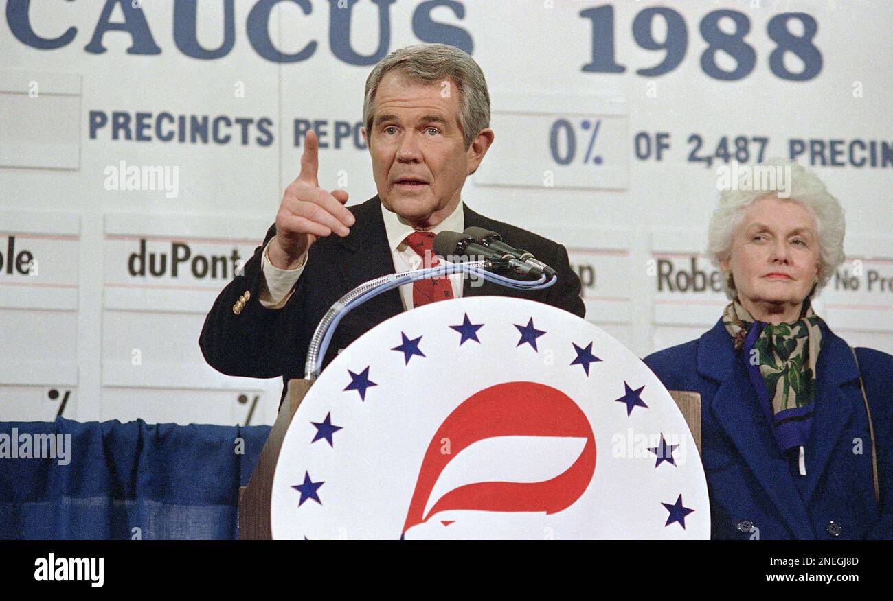 Pat Robertson speaks during a news conference at the Republican ...