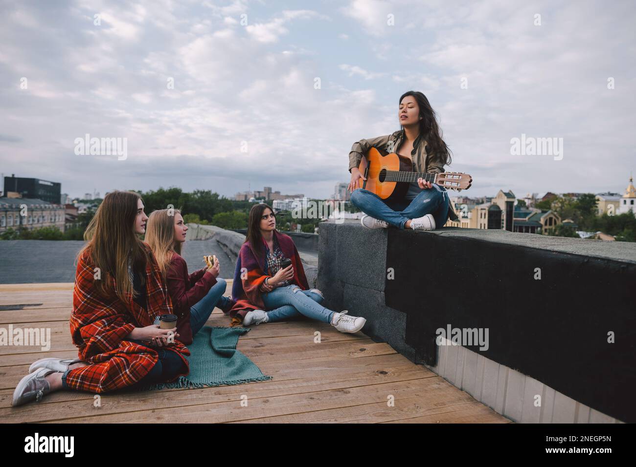 Beginning singer and fans Stock Photo - Alamy