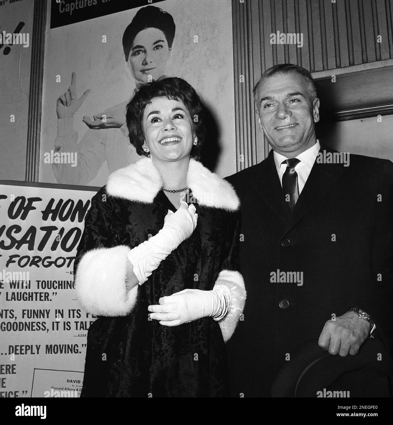 Actor Sir Laurence Olivier and British Actress Joan Plowright beam for ...