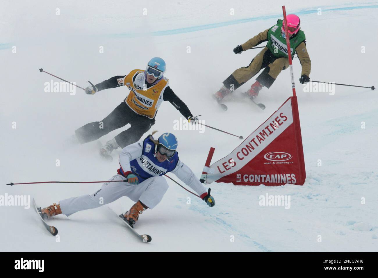Sophie Fjellvang-Soelling of Denmark, with blue jersey, performs during ...