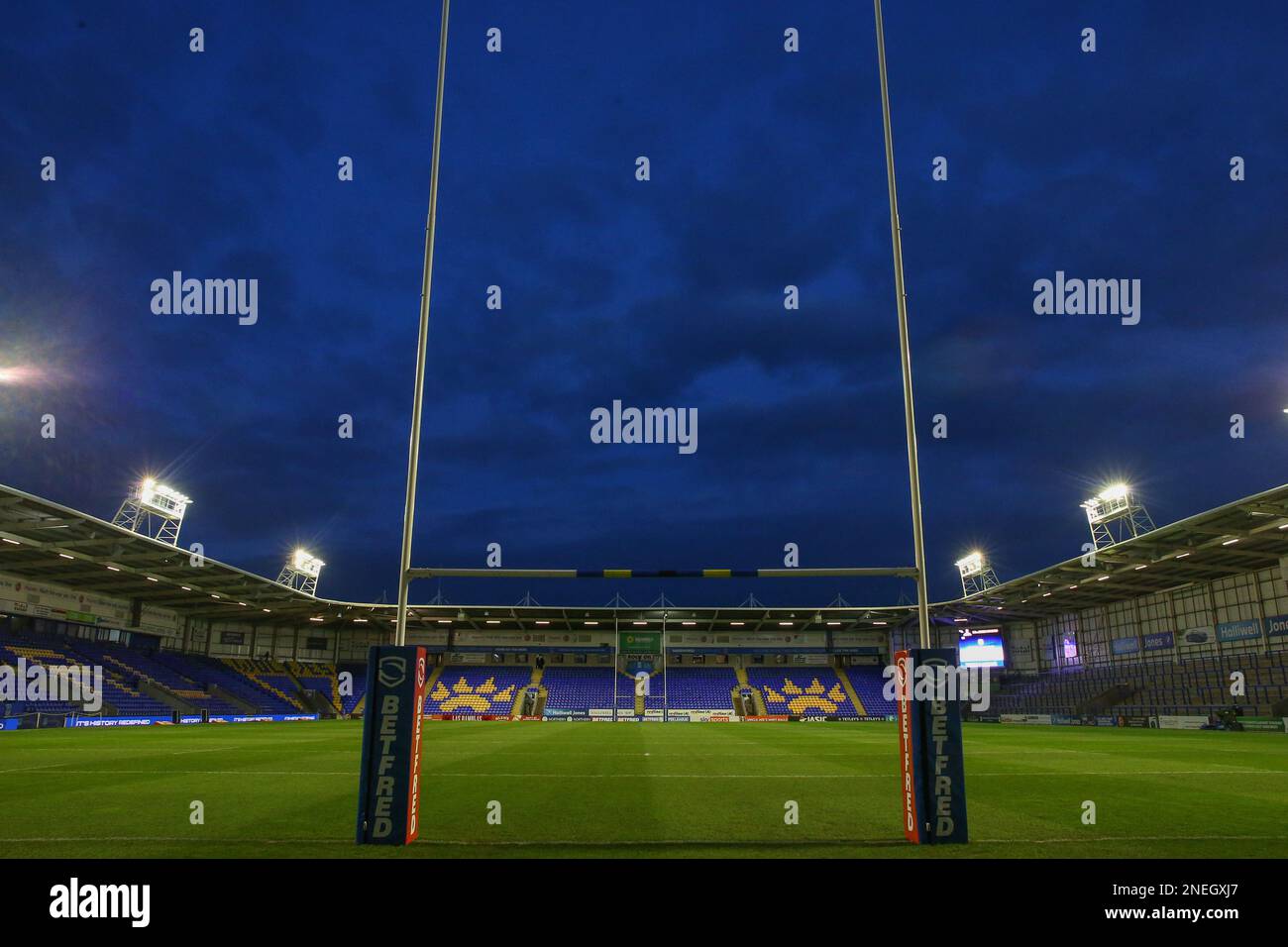 General view of The Halliwell Jones Stadium, Home of Warrington Wolves ...