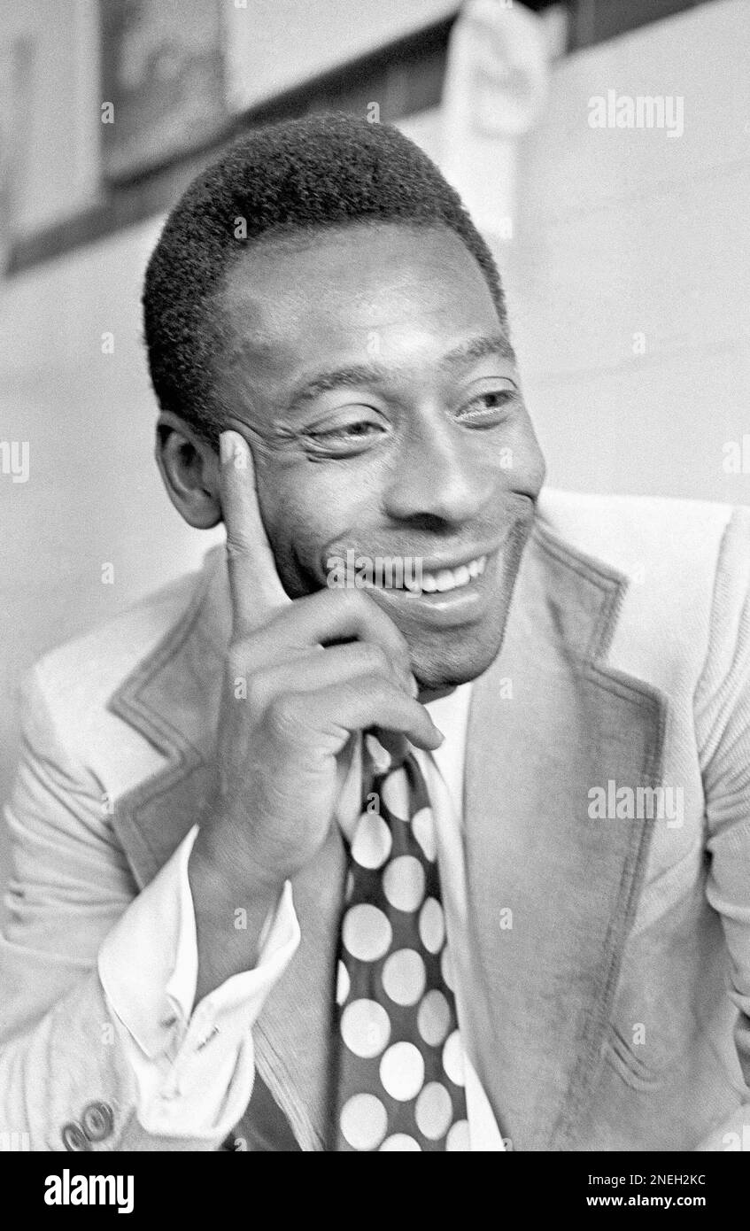 Pele says he is happy to retire from pro soccer on Oct. 1, 1974 in ...