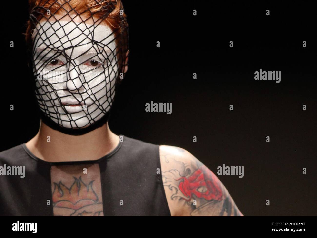 A model wears a design of Auslander collection during the Fashion Rio ...