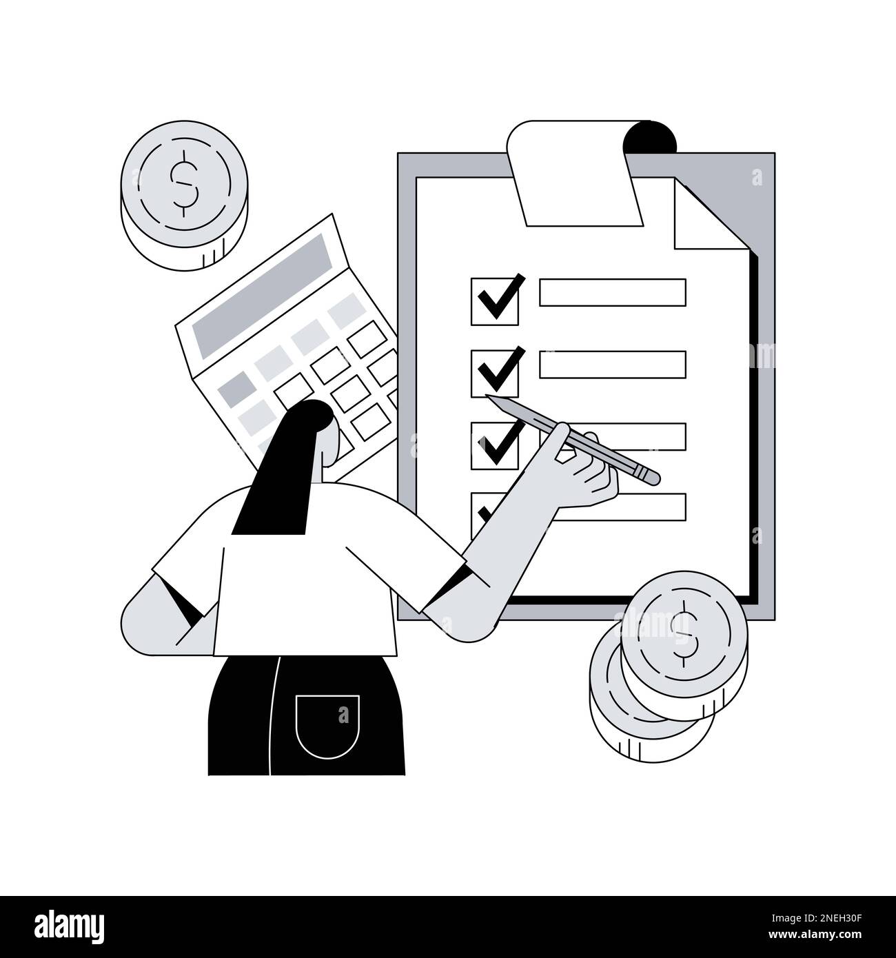 Paper tax filing abstract concept vector illustration. End your tax ...