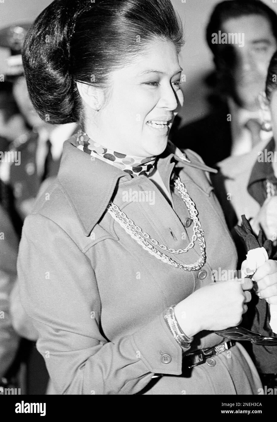 Mrs. Imelda Marcos on a visit to Mexico in 1975. (AP Photo Stock Photo ...