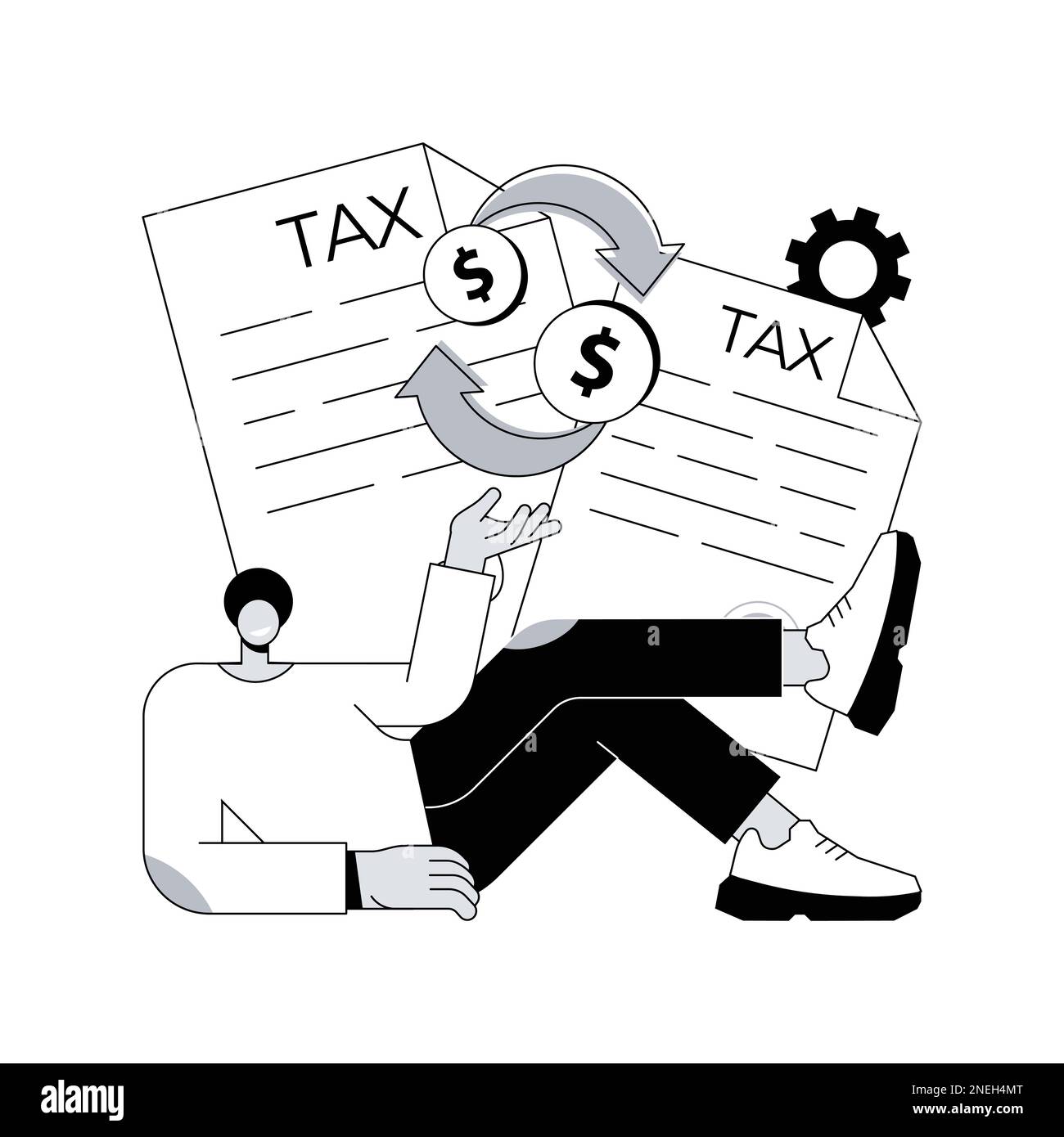 Income tax and benefit return abstract concept vector illustration ...