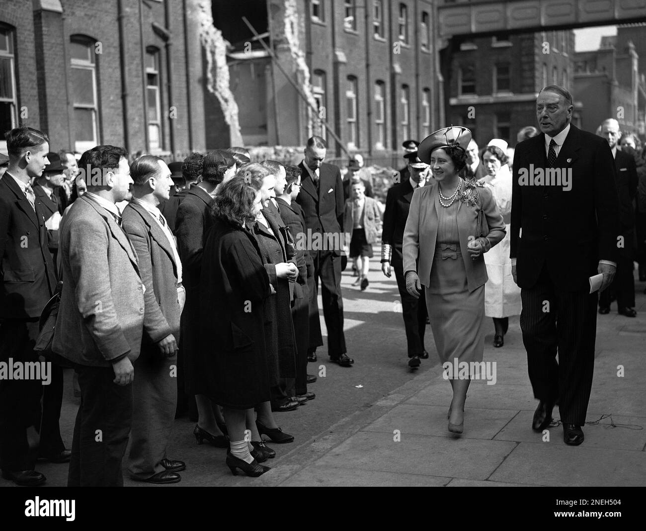 Britain's Queen Elizabeth, with her husband King George VI in uniform ...