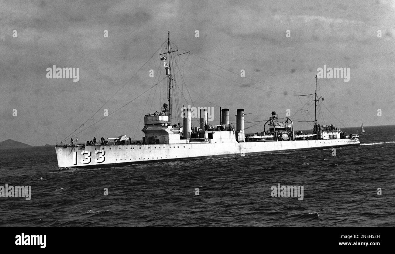 One of the United States destroyers transferred to Britain as she came ...