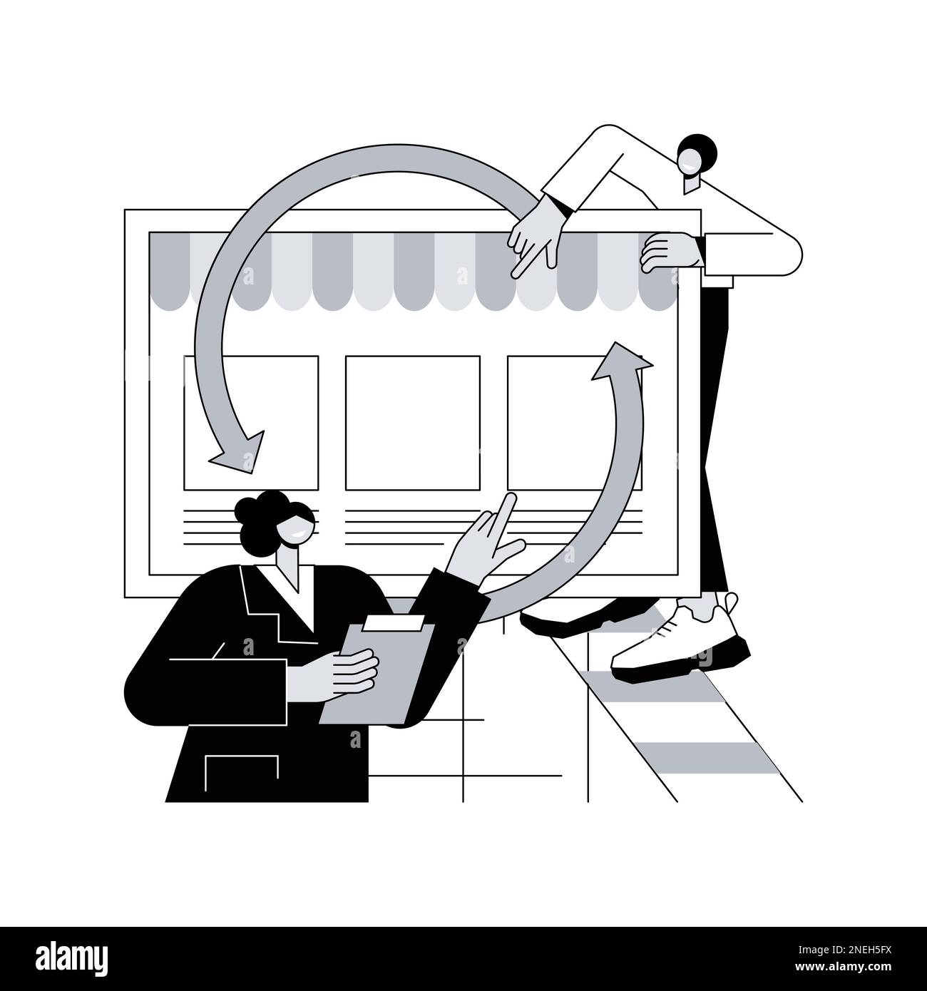 Drop servicing abstract concept vector illustration. Third party ...