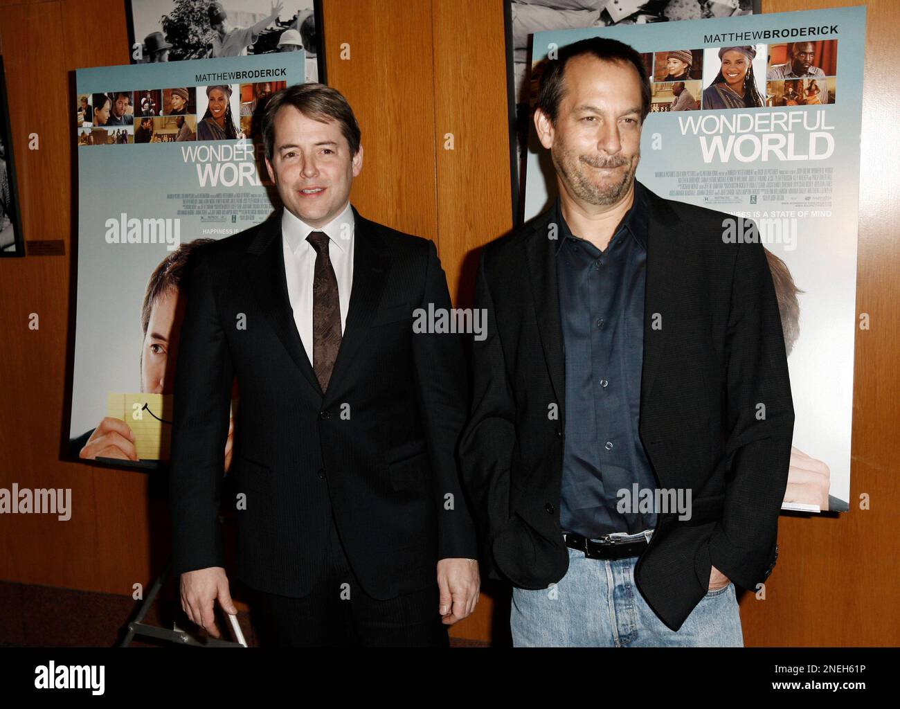 Cast member Matthew Broderick, left, and writer and director Josh ...