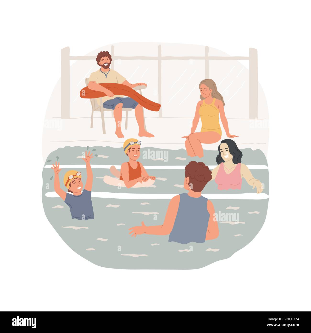 Swimming pool isolated cartoon vector illustration. Community indoor ...