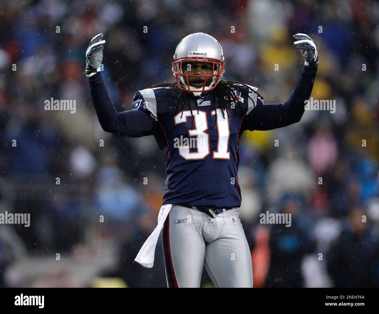 New England Patriots' Brandon Meriweather during an NFL football game ...