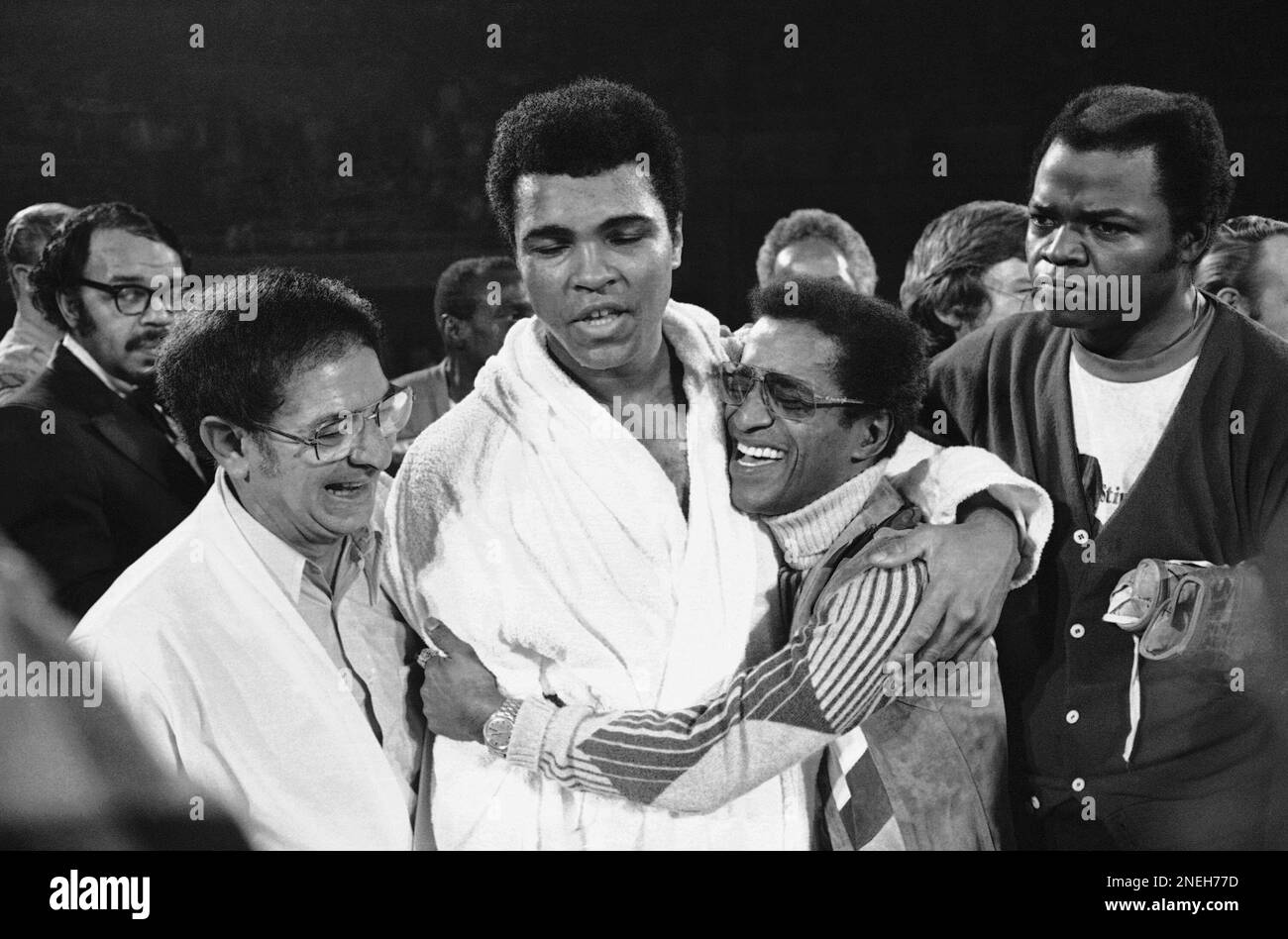 Muhammad Ali gets a bear-hug in the ring from Sammy Davis Jr. moments ...