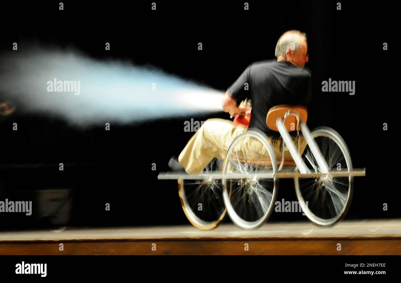University of Minnesota physics professor Dan Dahlberg is a blur as he ...