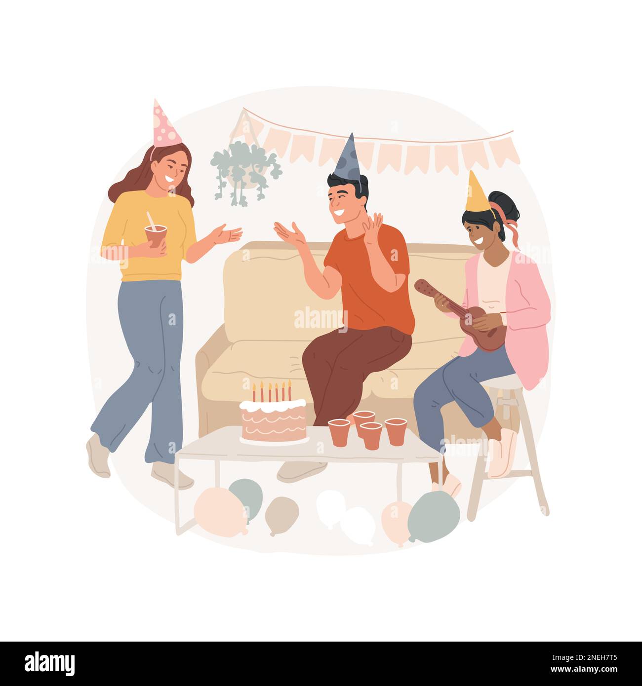 Party room isolated cartoon vector illustration. Celebrate birthday ...