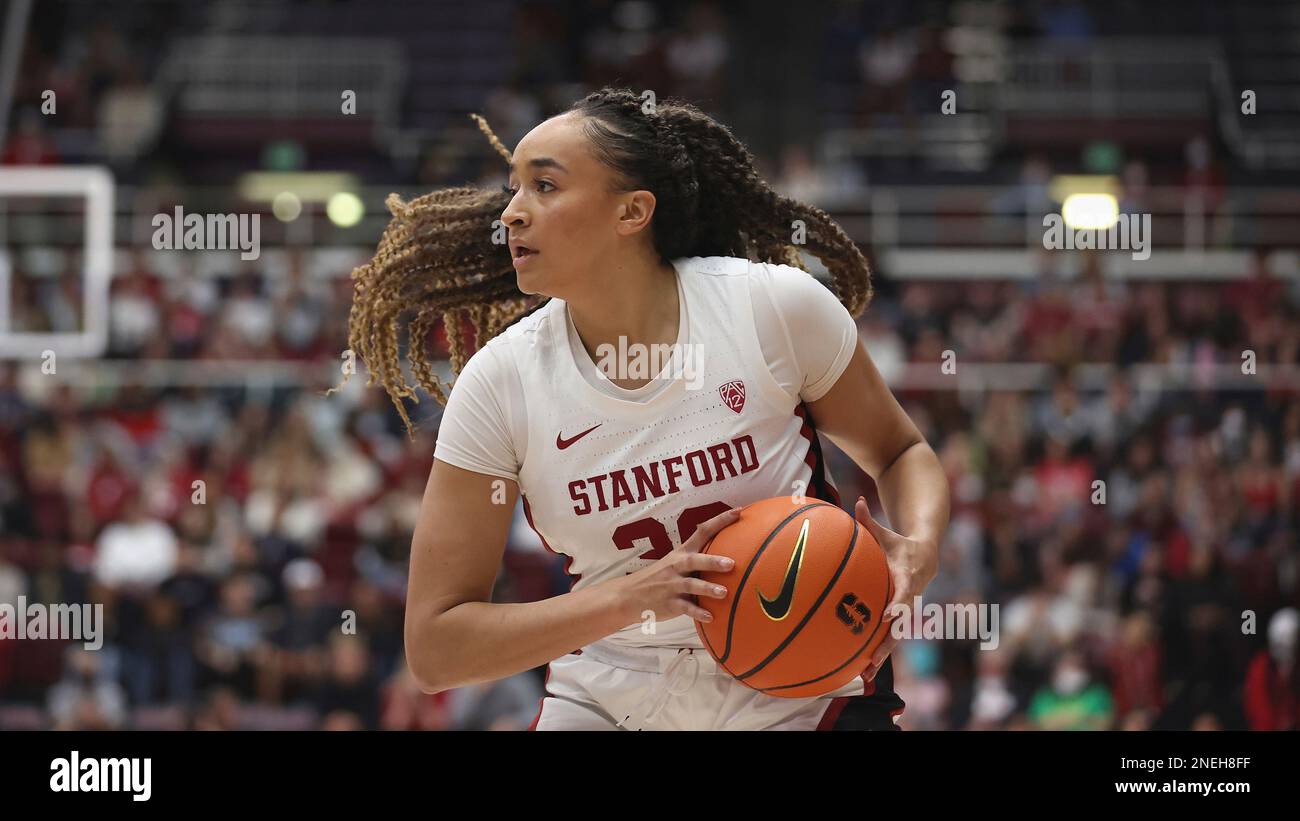 Stanford Cardinal guard Haley Jones (30) looks to pass the ball against ...