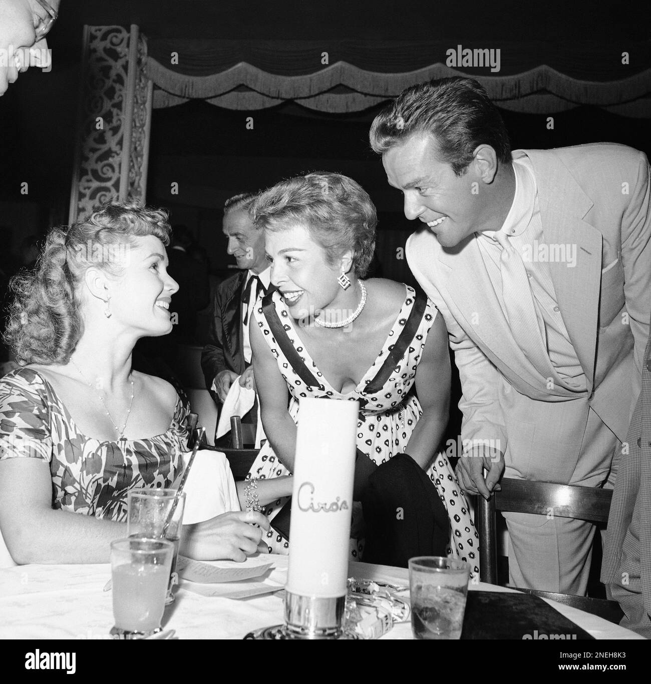 Movie actress Debbie Reynolds (left) chats with dancers Marge and Gower ...
