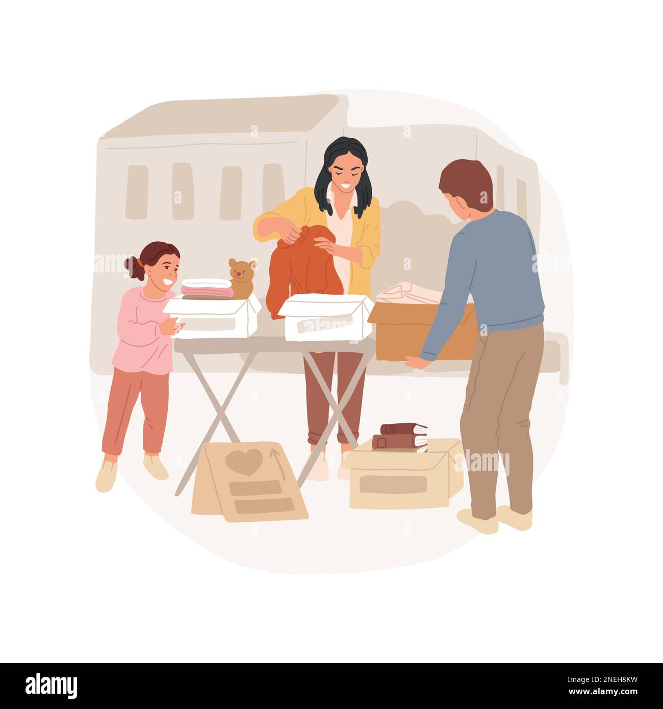 Community centre isolated cartoon vector illustration. Charity event ...