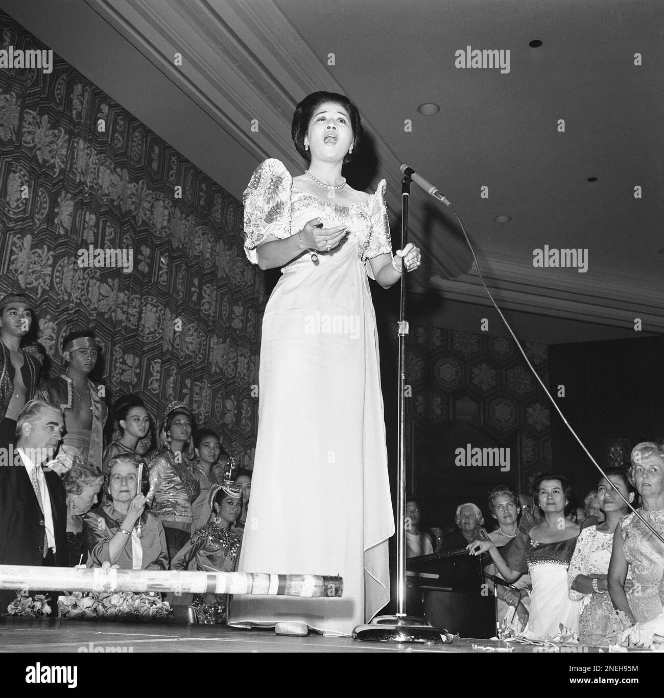 Mrs. Ferdinand Marcos, wife of the President of the Philippines, as she ...