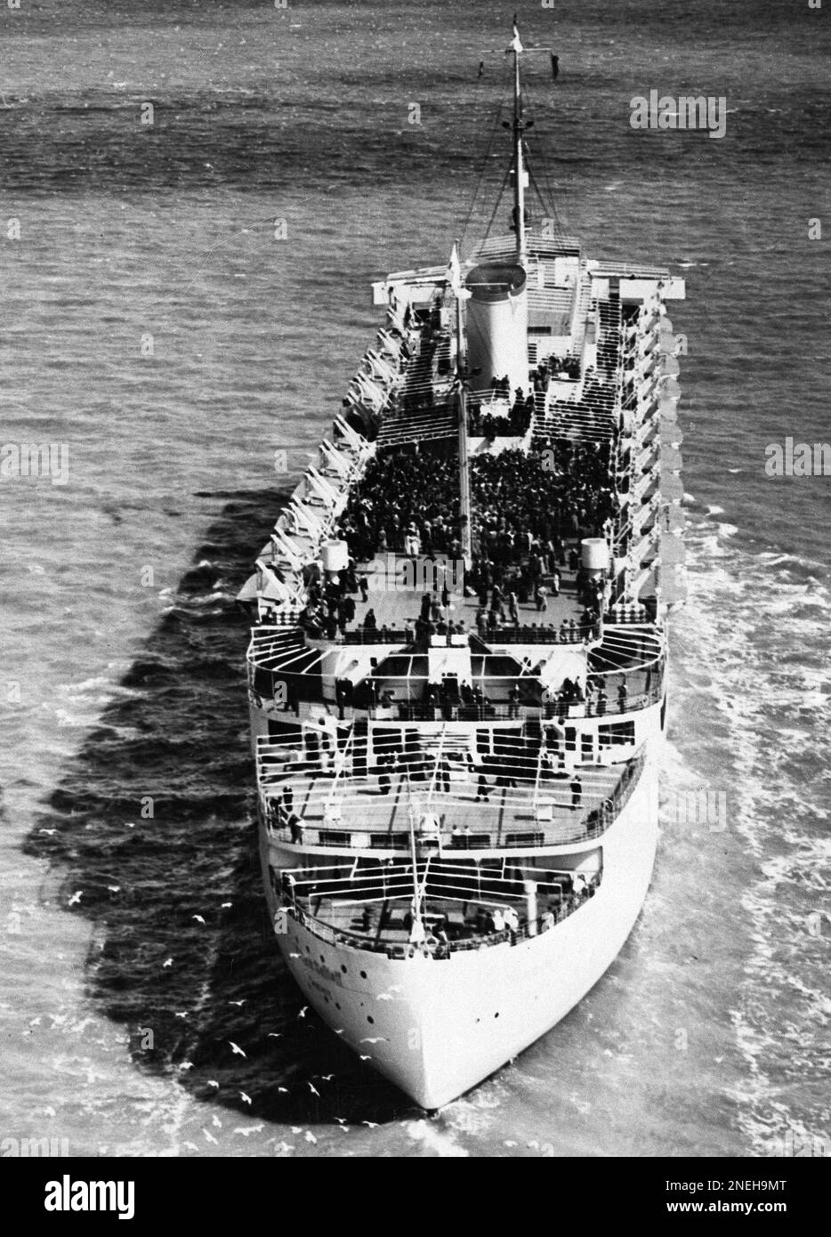This is an aerial view of the Wilhelm Gustloff, Germany's 24,000 ton ...