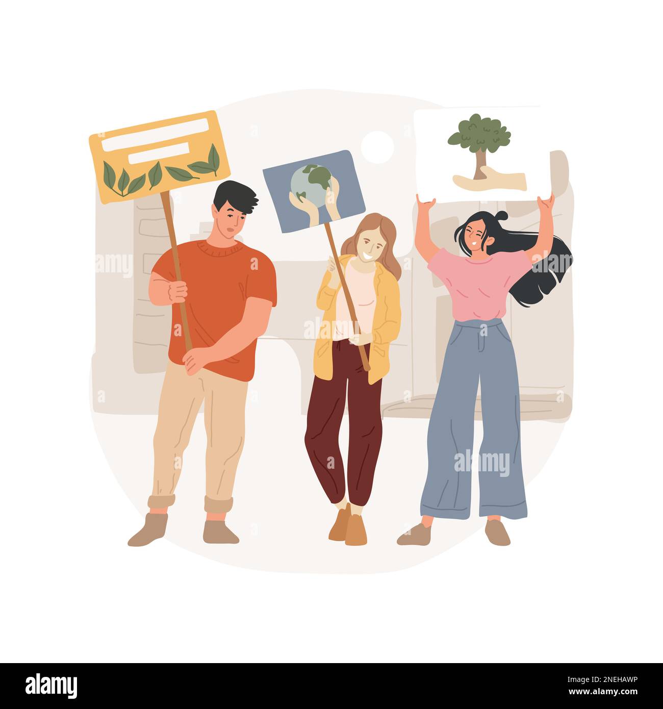 Participate in environmental campaign isolated cartoon vector ...