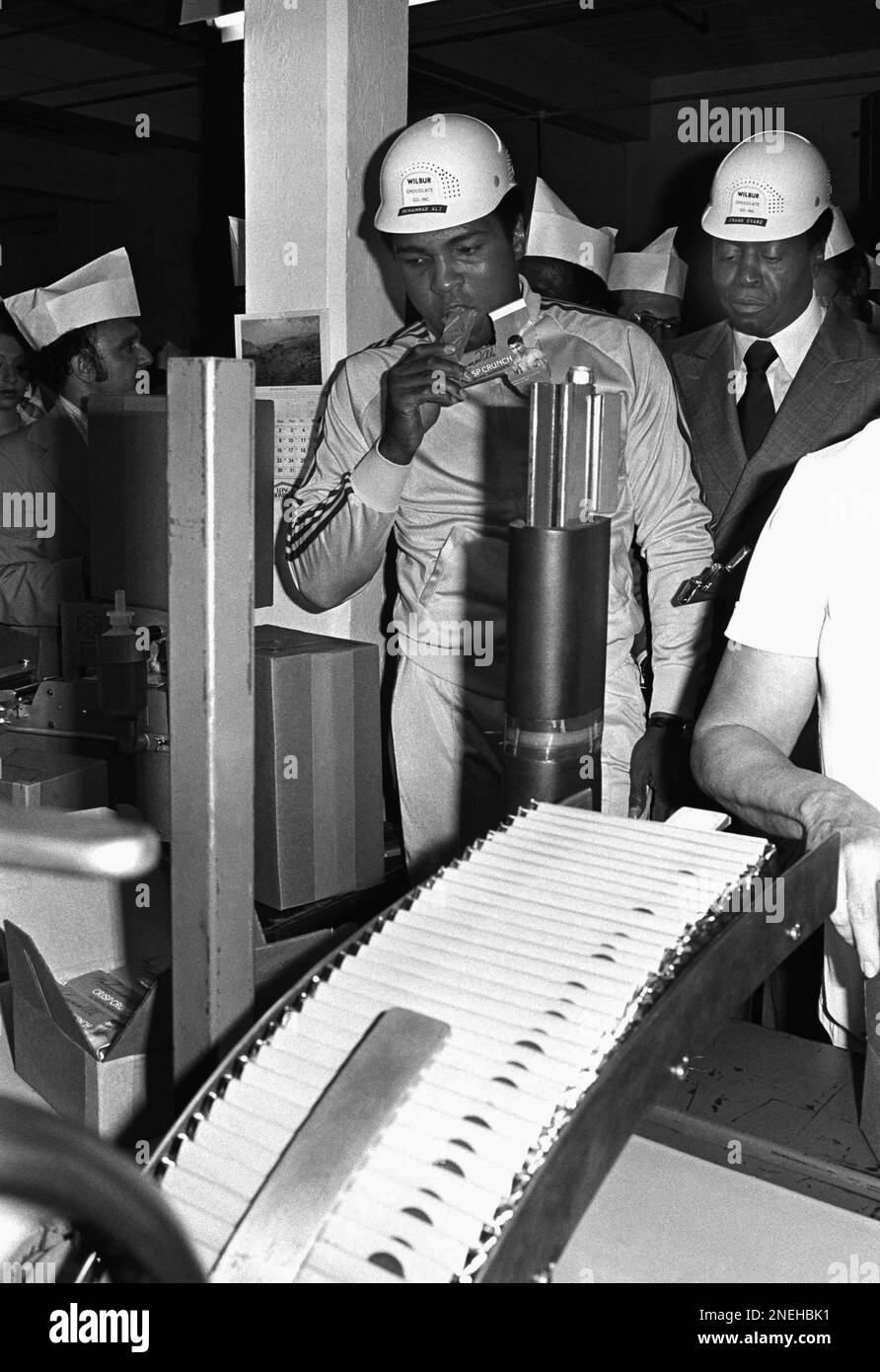 Heavyweight boxer Muhammad Ali at the Wilbur Chocolate Co. in Lititz ...