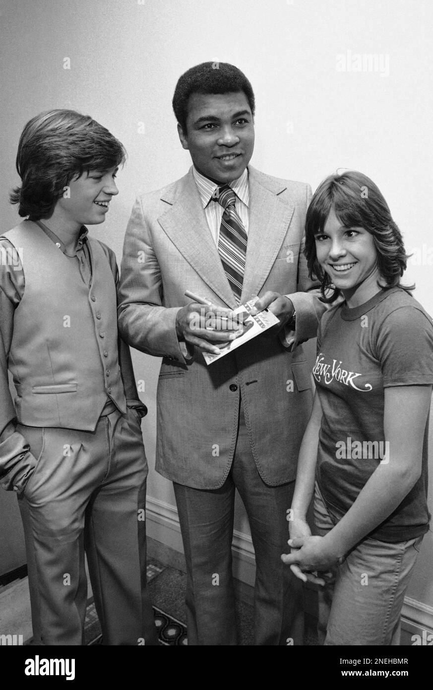 Christy and Jimmy McNichol with Muhammad Ali on May 5, 1978. Ali has 45 ...