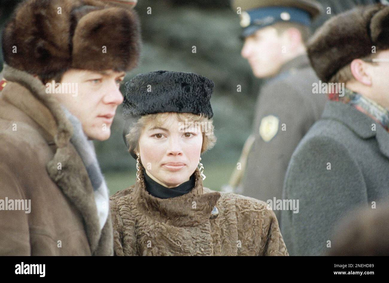 Irina, daughter of Soviet leader Mikhail S. Gorbachev, with her husband ...