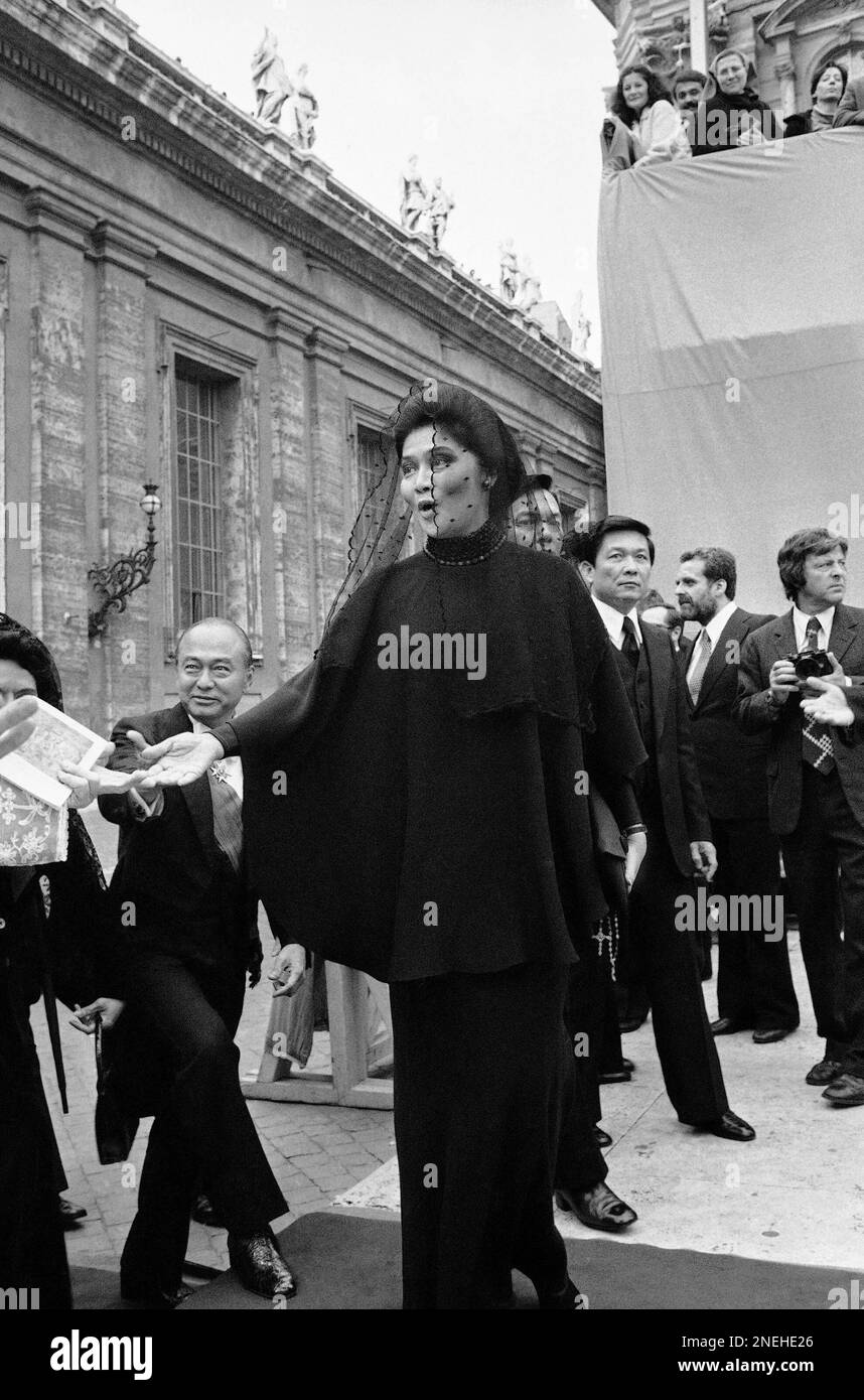 FIrsat Lady Imelda Marcos, wife of Philippine President Marcos wears a ...